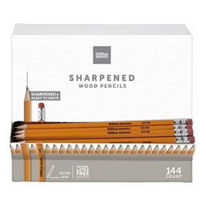 office depot® brand gravity feed woodcase pre-sharpened pencils, 2.2 mm, hb hardness, yellow, box of 144 pencils