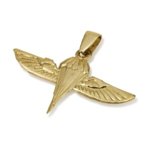 baltinester handmade idf wings israeli army paratrooper pendant in 14k yellow gold 20.5 x 30 mm jewelry