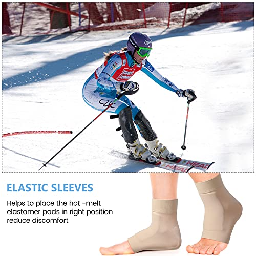 Nuanchu 2 Pairs lace Bite Gel Pads Ice Skating Padded Protection Socks Malleolar Sleeves Protection of Front Foot Shin Achilles Tendon Heel Protector Compression Padded Socks Elastic Pad Sleeve