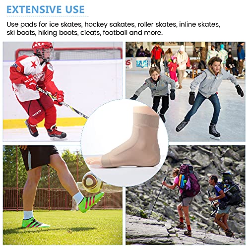 Nuanchu 2 Pairs lace Bite Gel Pads Ice Skating Padded Protection Socks Malleolar Sleeves Protection of Front Foot Shin Achilles Tendon Heel Protector Compression Padded Socks Elastic Pad Sleeve