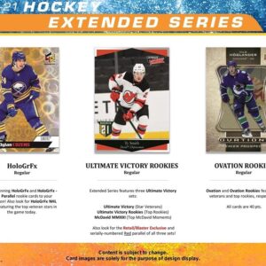 2020/21 Upper Deck Extended Series Retail Box - 24 Packs of 8 Cards - 6 Young Guns Each Box