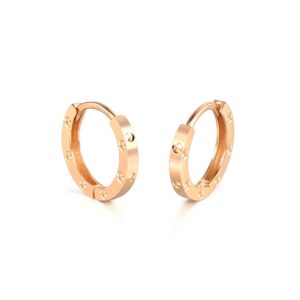 chow sang sang delicate gold 18k rose gold hoop earrings for women 91978e