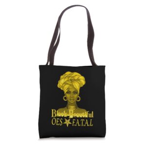 order of the eastern star oes ring diva black beautiful tote bag