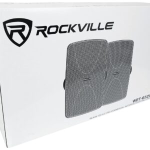 Rockville 2 WET-6525B 6.5" 70V Commercial Indoor/Outdoor Wall Speakers in Black