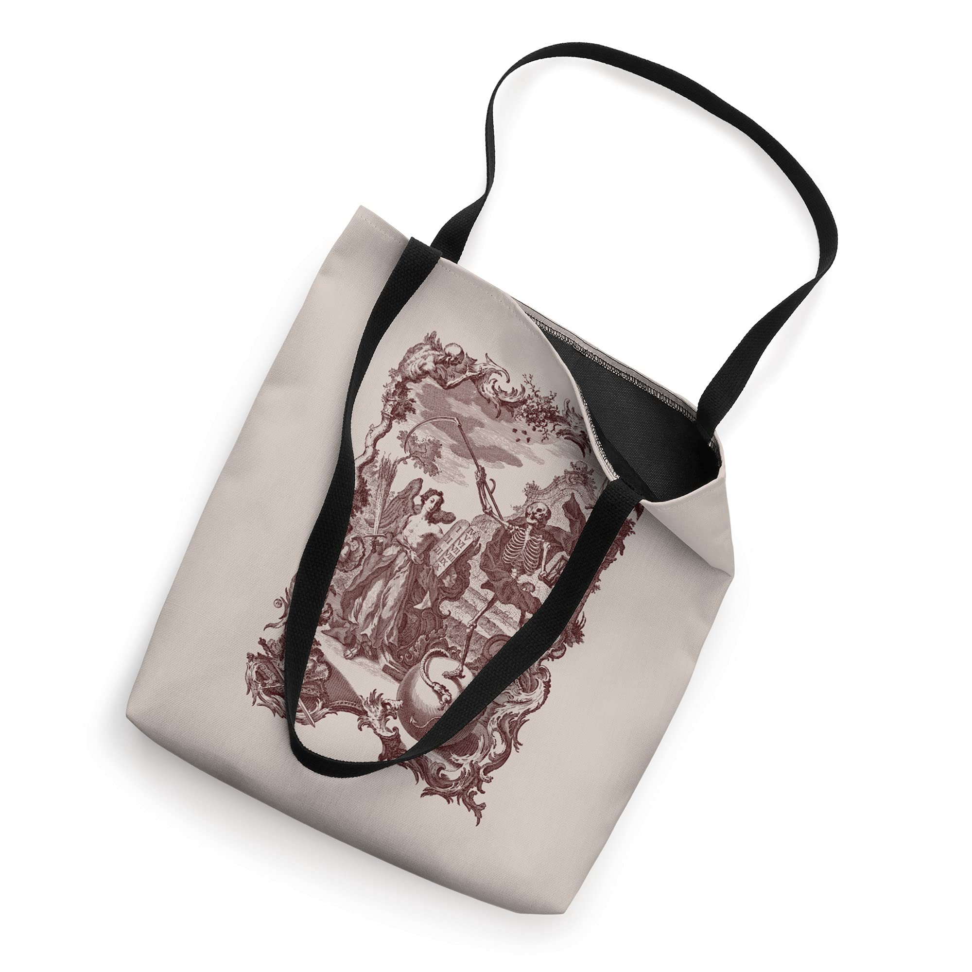 Memento Mori Skeleton Angel Death Goth Witchy Dark Academia Tote Bag