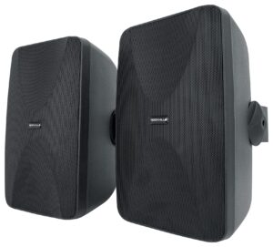 rockville 2 wet-6525b 6.5" 70v commercial indoor/outdoor wall speakers in black