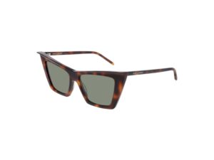 saint laurent sl372 002 54mm havana/green cateye sunglasses for women + designer iwear eyewear kit