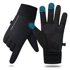 mixcmax winter gloves for men women - thermal running gloves with fleece lining for cold weather, windproof touchscreen lightweight warm gloves for snow cycling driving walking