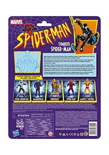 Spider-Man Marvel Legends Series 6-inch Symbiote Action Figure Toy, includes 4 Accessories: 4 Alternate Hands