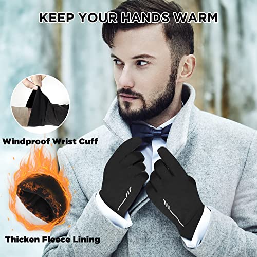 MixcMax Winter Gloves for Men Women - Thermal Running Gloves with Fleece Lining for Cold Weather, Windproof Touchscreen lightweight Warm Gloves for Snow Cycling Driving Walking