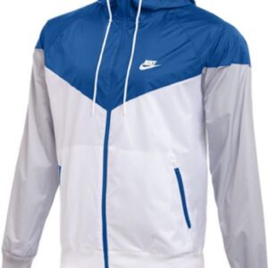 Nike Sportswear Windrunner Hooded Windbreaker Men's Jacket (Royal/White, L)