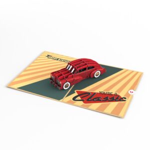 Lovepop Happy Birthday Pop-Up Card for Her and Him- 3D Disney Birthday Greeting Cards for Boys, Girls, Men, Women - You're Not Old - 5" x 7" Classic Car Card - Blank Note Card & Envelope Included