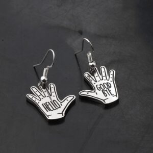 ENSIANTH TV Show Inspired Gift Klaus Gift Hello Goodbye Earring Hands Earrings Klaus Fans Gift (Hands Earrings)