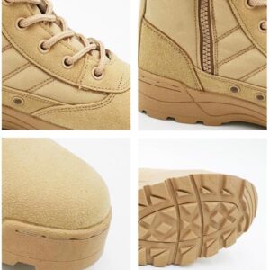 QMFUR Men’s Military Boots Outdoor Hiking Boots Work Boots Tactical Boots Durable Combat Boots Army Boots (Tan, 11, numeric_11)