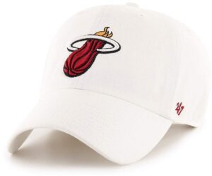 '47 miami heat clean up adjustable strapback white hat