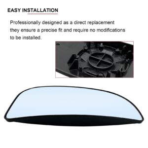 Driver Left Side Lower Mirror Glass Replacement for 2009-2020 Dodge Ram 1500 2500 3500 4500 5500 Towing Mirrors - Side View Convex Lower Mirror Glass with Rear Holder, Replace 68067731AA