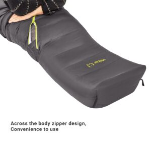 ATEPA Mummy Sleeping Bag Ultralight XL Down Alternative Sleeping Bag for Adult (2.4lbs), Oversize 620 FP Compact Lightweight Sleeping Bag with Compression Sack for Camping Backpacking Hiking, Black