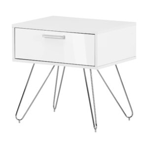 south shore slendel end table pure white, scandinavian