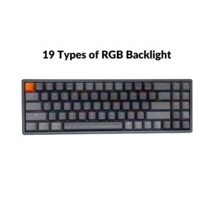 Keychron K14 70% Layout 72 Keys Bluetooth Wireless/USB Wired Mechanical Keyboard for Mac with Gateron G Pro Red Switch/Multitasking/RGB Backlight/Aluminum Frame Computer Keyboard for Windows Laptop