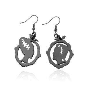 ensianth frankenstein couple gift frankenstein's monster & his bride earrings horror movie gift halloween party jewelry (frank earrings)