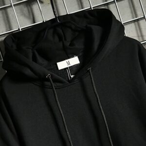 DUDHUH Mens Hoodie Fashion Pullover Letter Print Tracksuit Techwear Casual Coat Hip-Hop Sweatshirt Black