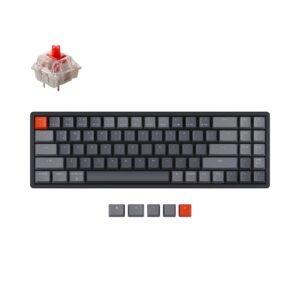 keychron k14 70% layout 72 keys bluetooth wireless/usb wired mechanical keyboard for mac with gateron g pro red switch/multitasking/rgb backlight/aluminum frame computer keyboard for windows laptop