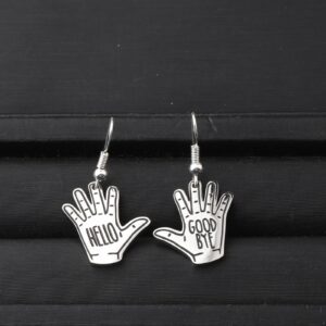 ENSIANTH TV Show Inspired Gift Klaus Gift Hello Goodbye Earring Hands Earrings Klaus Fans Gift (Hands Earrings)