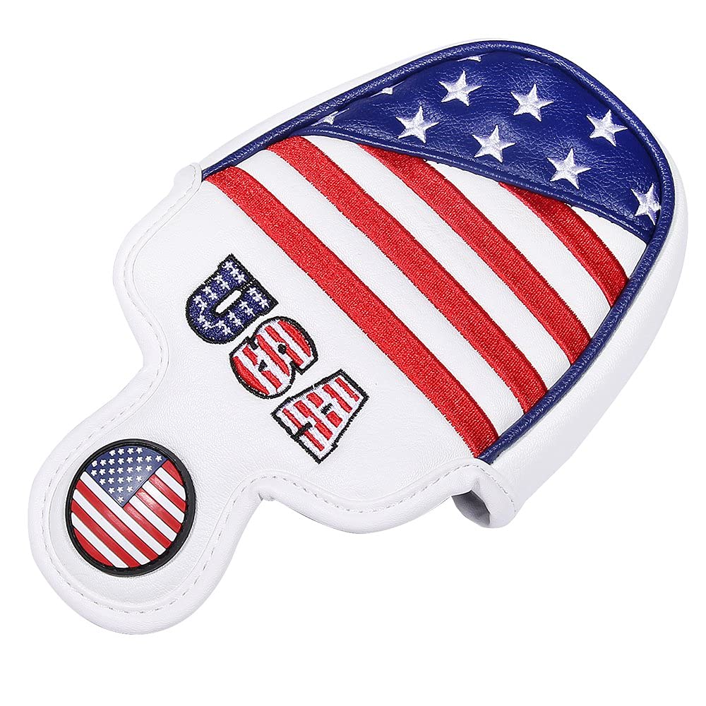 USA Golf Head Covers for Driver & Fairway Woods - Premium Leather Headcovers, Designed to Fit All Woods and Drivers (Malllet Cover)