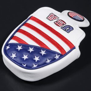 USA Golf Head Covers for Driver & Fairway Woods - Premium Leather Headcovers, Designed to Fit All Woods and Drivers (Malllet Cover)