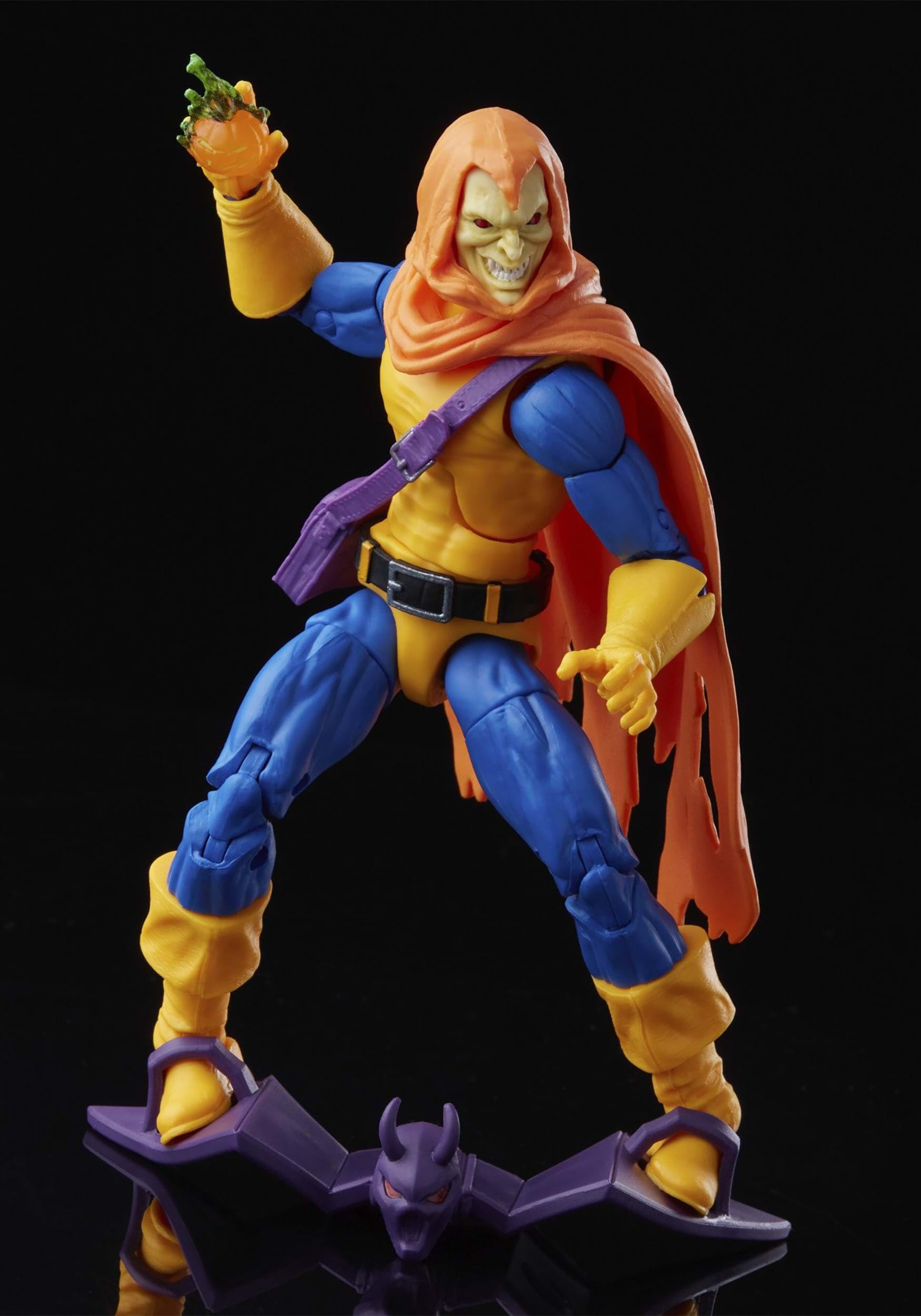 Spider-Man Marvel Legends Series 6-inch Hobgoblin Action Figure Toy, Toy Biz Inspired Design, includes 3 Accessories: Glider, Pumpkin Bomb, Satchel