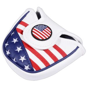 USA Golf Head Covers for Driver & Fairway Woods - Premium Leather Headcovers, Designed to Fit All Woods and Drivers (Malllet Cover)