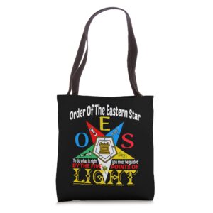 order of the eastern star oes guided by the light sisterhood tote bag