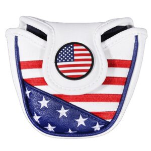 USA Golf Head Covers for Driver & Fairway Woods - Premium Leather Headcovers, Designed to Fit All Woods and Drivers (Malllet Cover)