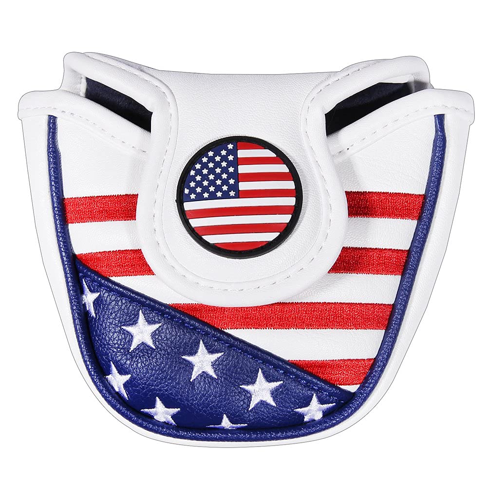 USA Golf Head Covers for Driver & Fairway Woods - Premium Leather Headcovers, Designed to Fit All Woods and Drivers (Malllet Cover)