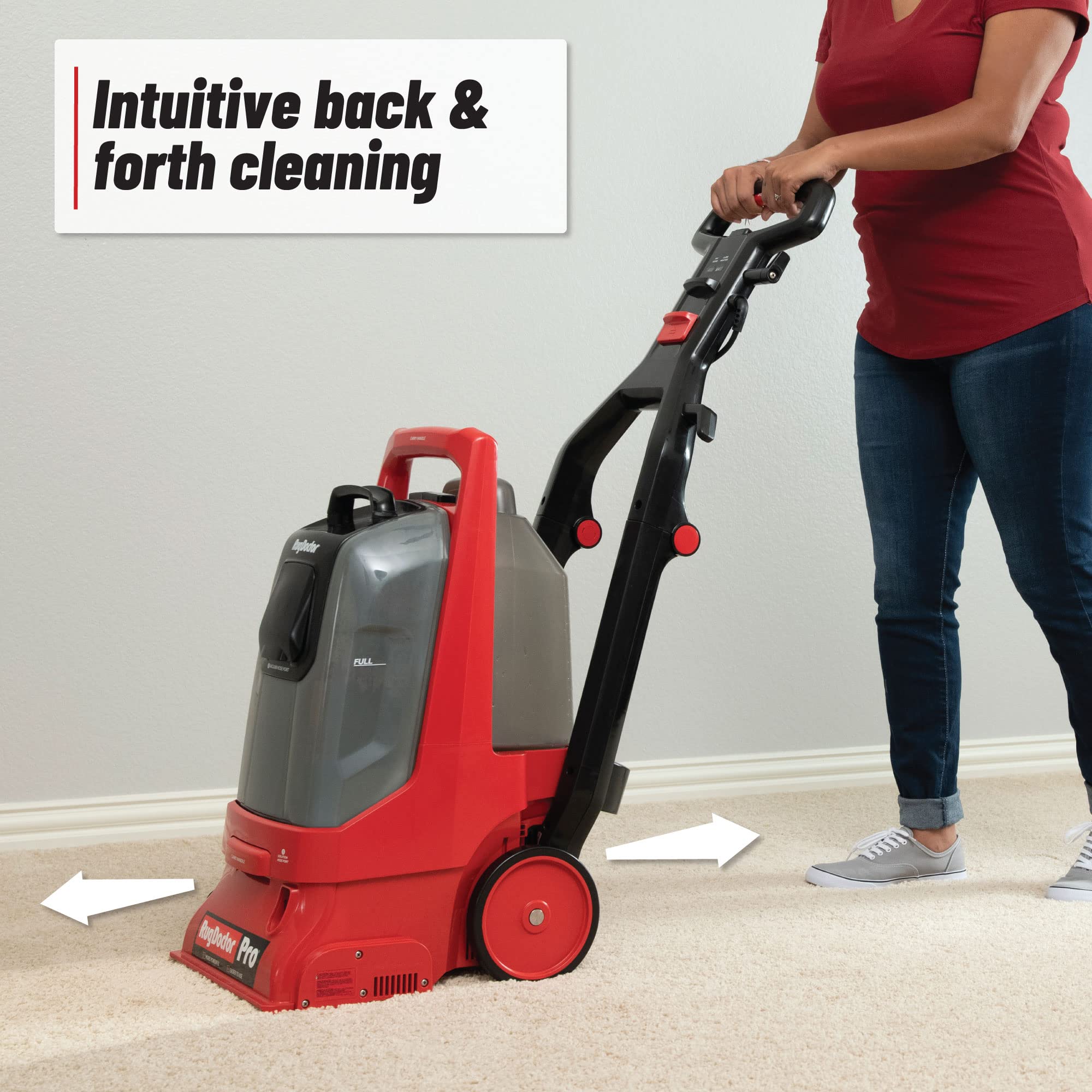 Rug Doctor Pro Deep Commercial Carpet Cleaning Machine, Large Red Commercial Grade Carpet Cleaner, CRI Platinum Rated, Includes 48 oz. of Oxy Cleaning Solution