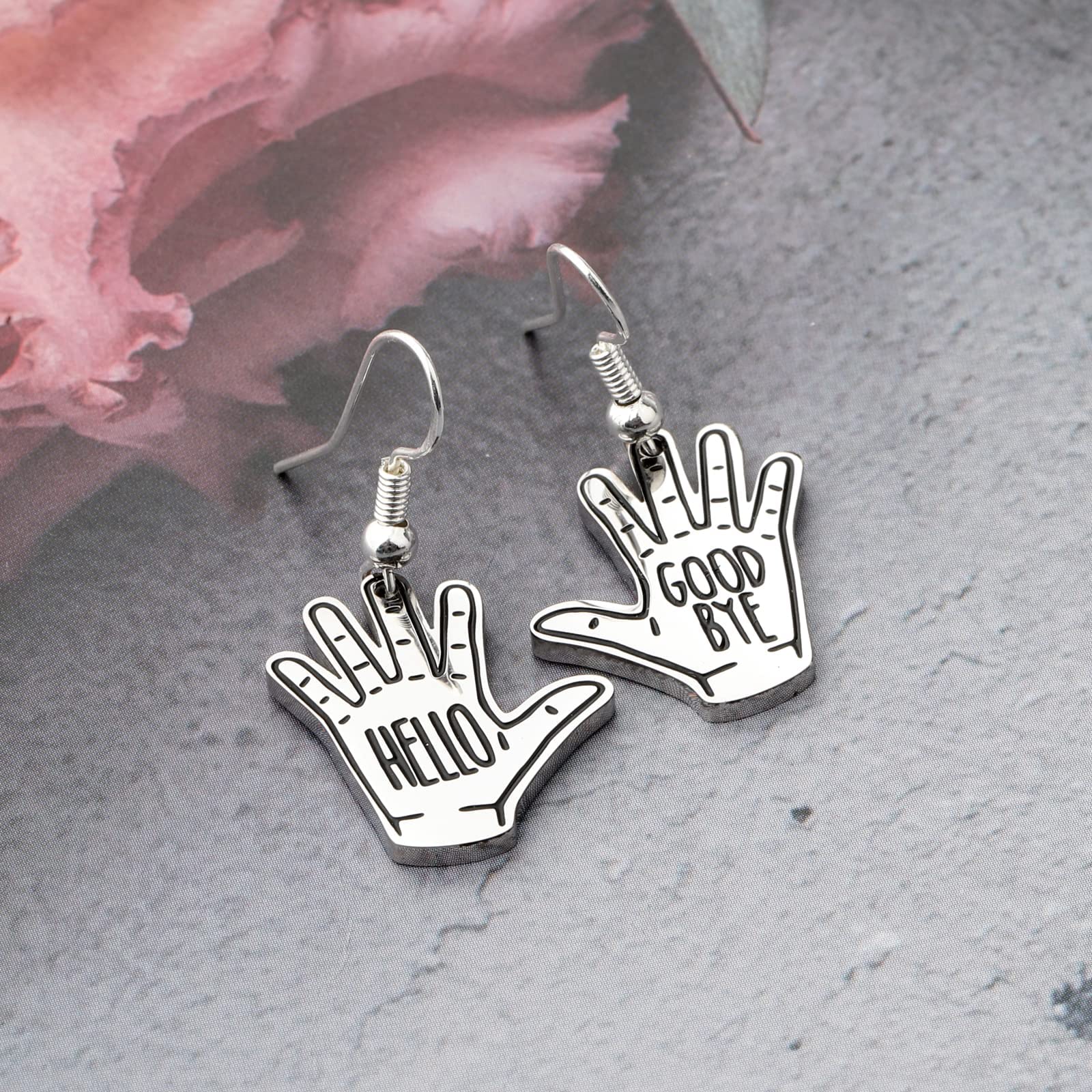 ENSIANTH TV Show Inspired Gift Klaus Gift Hello Goodbye Earring Hands Earrings Klaus Fans Gift (Hands Earrings)