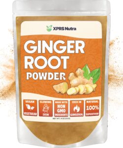 xprs nutra ginger powder - premium ground ginger root powder with potent spicy flavor - ground ginger powder - vegan friendly sustainably grown powdered ginger (4 ounce)