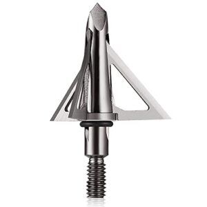 deepower broadheads 100 grain fixed blade 4-pack archery crossbow broadheads 1+1/4 inch cut diameter carbon steel ferrule