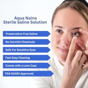 Aqua Naina (12 x 4Fl Oz) - Preservative Free Sterile Saline Solution - Unisol 4 Replacement - for Rinsing Soft and Hard Contact Lenses