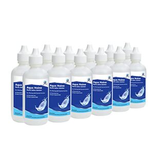 aqua naina (12 x 4fl oz) - preservative free sterile saline solution - unisol 4 replacement - for rinsing soft and hard contact lenses