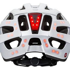 Schwinn LED Insight ERT Bike Helmet for Youth Boys Girls, Front & Rear LED Lights, Can Fit Head Circumference 54-58 cm, 19 Air Vents, Adjustable Strap, Medium White