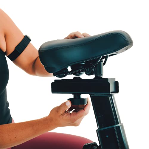 Fitness Reality Cycling Exercise Bike with Bluetooth Workout Tracking, 360° Adjustable Tablet Holder, 14 Levels Magnetic Resistance & Optional On Demand Coaching