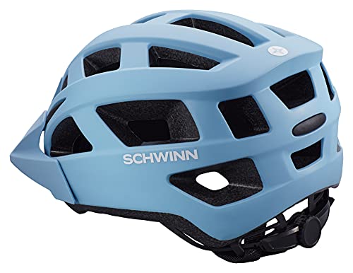 Schwinn Halcyon ERT Bike Helmet for Youth Boys Girls, Ages 8 to 14, Can Fit Head Circumference 54-58 cm, 19 Vents, Removeable Visor, Adjustable Fit, Medium Blue