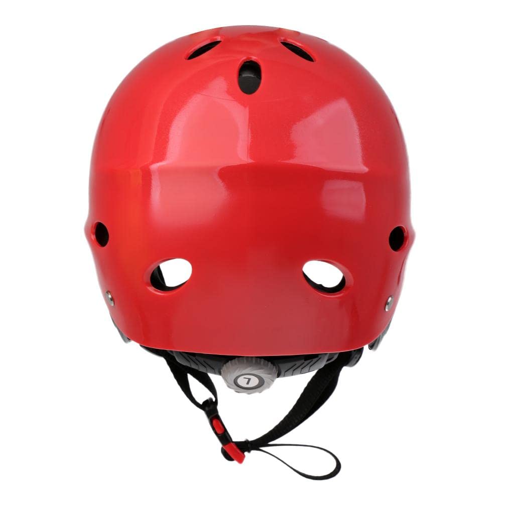 Unknown Professional Adjustable Water Sports Safety Helmet Kayak Canoe Sailing Surfing Hard, Red