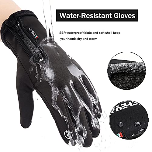 Weitars Winter Warm Gloves for Men Women Touchscreen Waterproof Thermal Snow Gloves for Cycling Hiking (L)