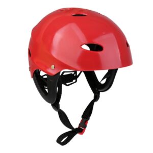 unknown professional adjustable water sports safety helmet kayak canoe sailing surfing hard, red