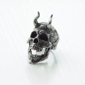 ZMY Home Band Skull Ring Stainless Steel Statement Jewelry Goat Demon Biker Rings (9)