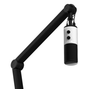 nzxt boom arm - ap-booma-b1 - streaming microphone boom arm - discreetly store usb & xlr cables - smooth and silent - cable channel covers - black