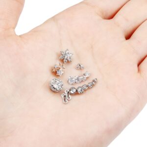 Uqnwbdq Dermal Piercing Jewelry Dermal Top Dermal Anchor Dermal Jewelry kit Dermal Base Jewelry 316L Surgical Stainless Steel Titanium Microdermal Gem CZ Diamond Dermal Piercing Jewelry for Women Men