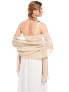 vickorpen shawls and wraps soft chiffon scarve scarf for evening party dresses wedding stole(champagne1,one size)